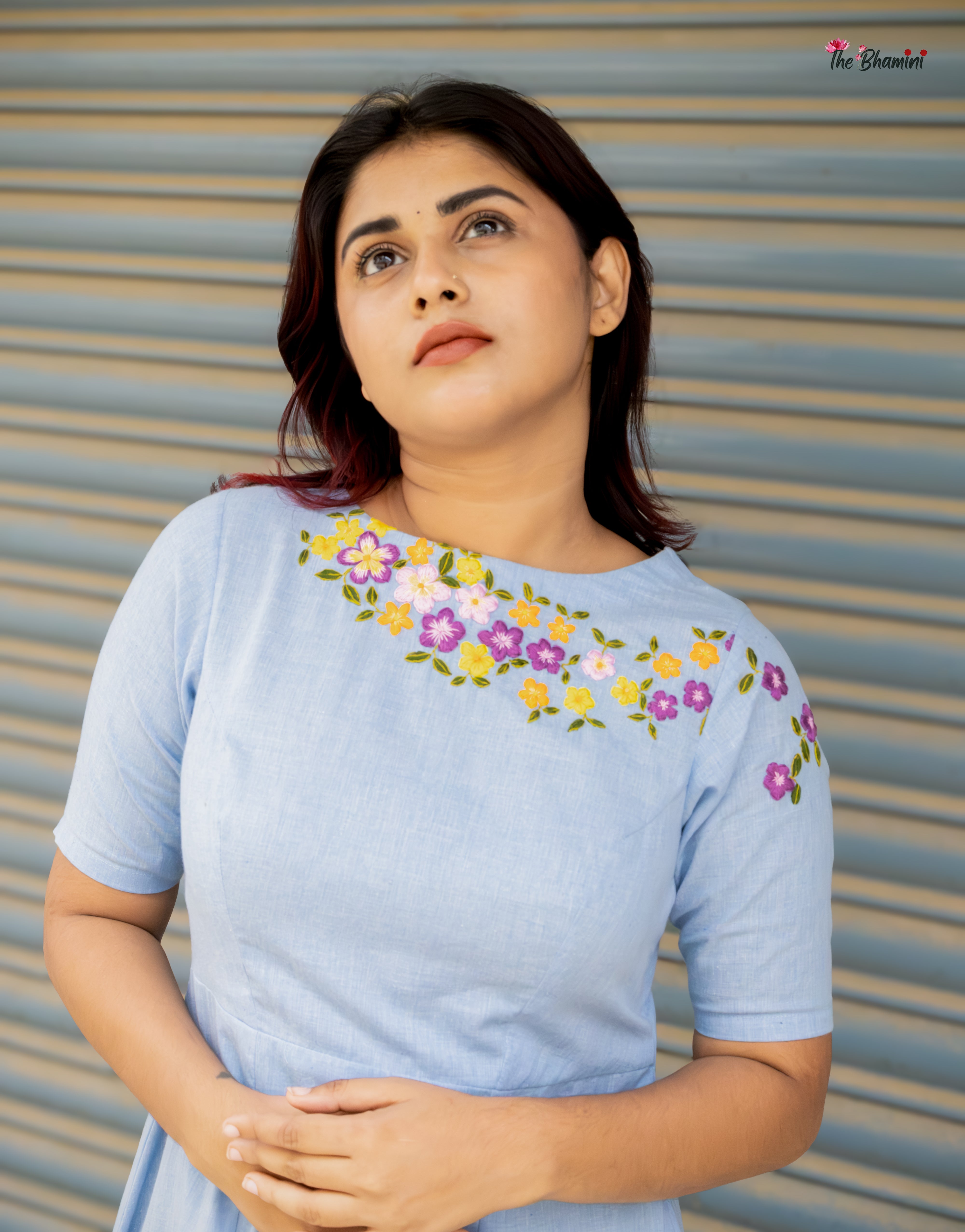 Whispers of Spring: Pastel Hand Embroidered Cotton Frock – Bhamini ...